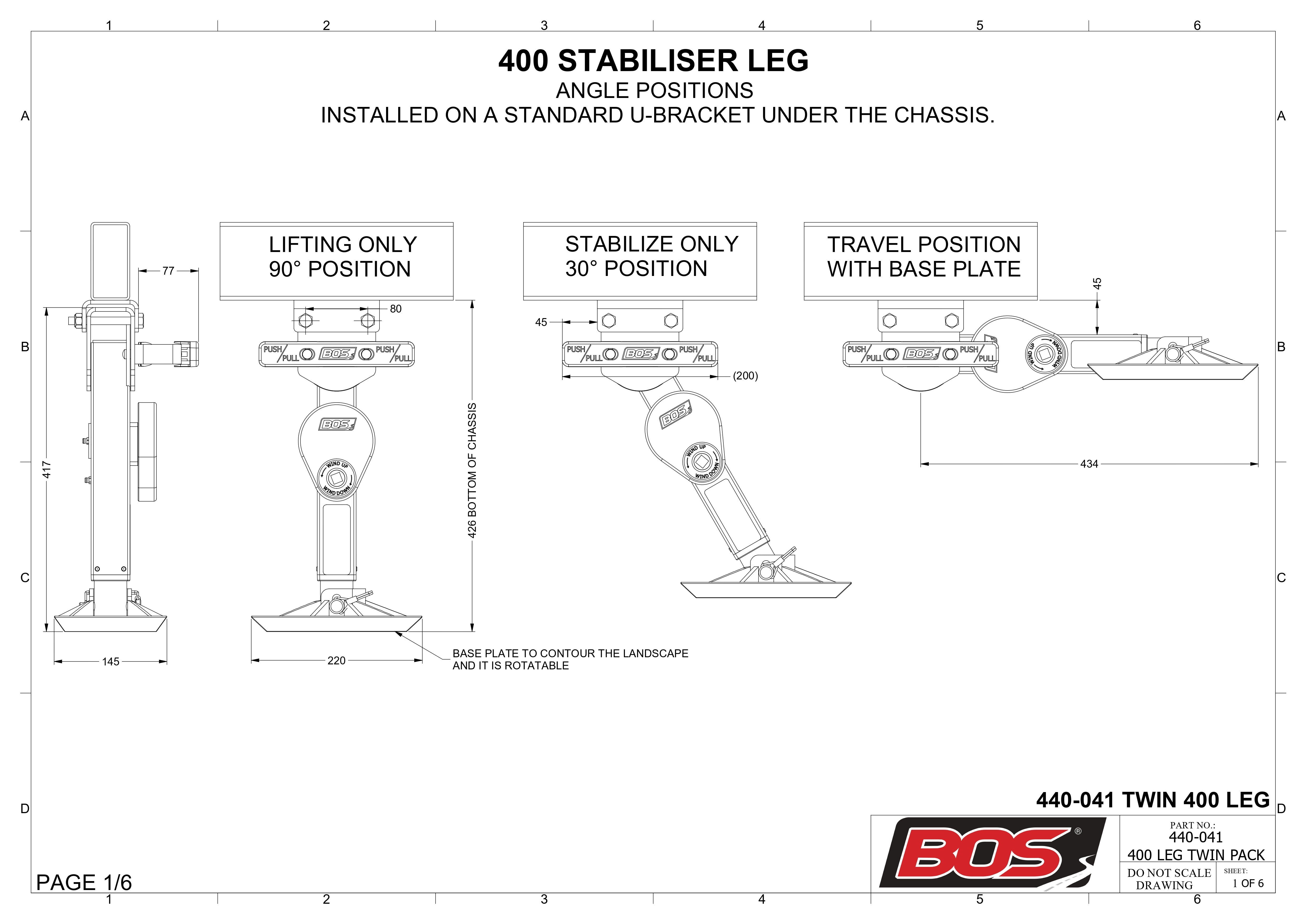 BOS 440-061 Stabiliser Leg 600mm (Pair) – Campera