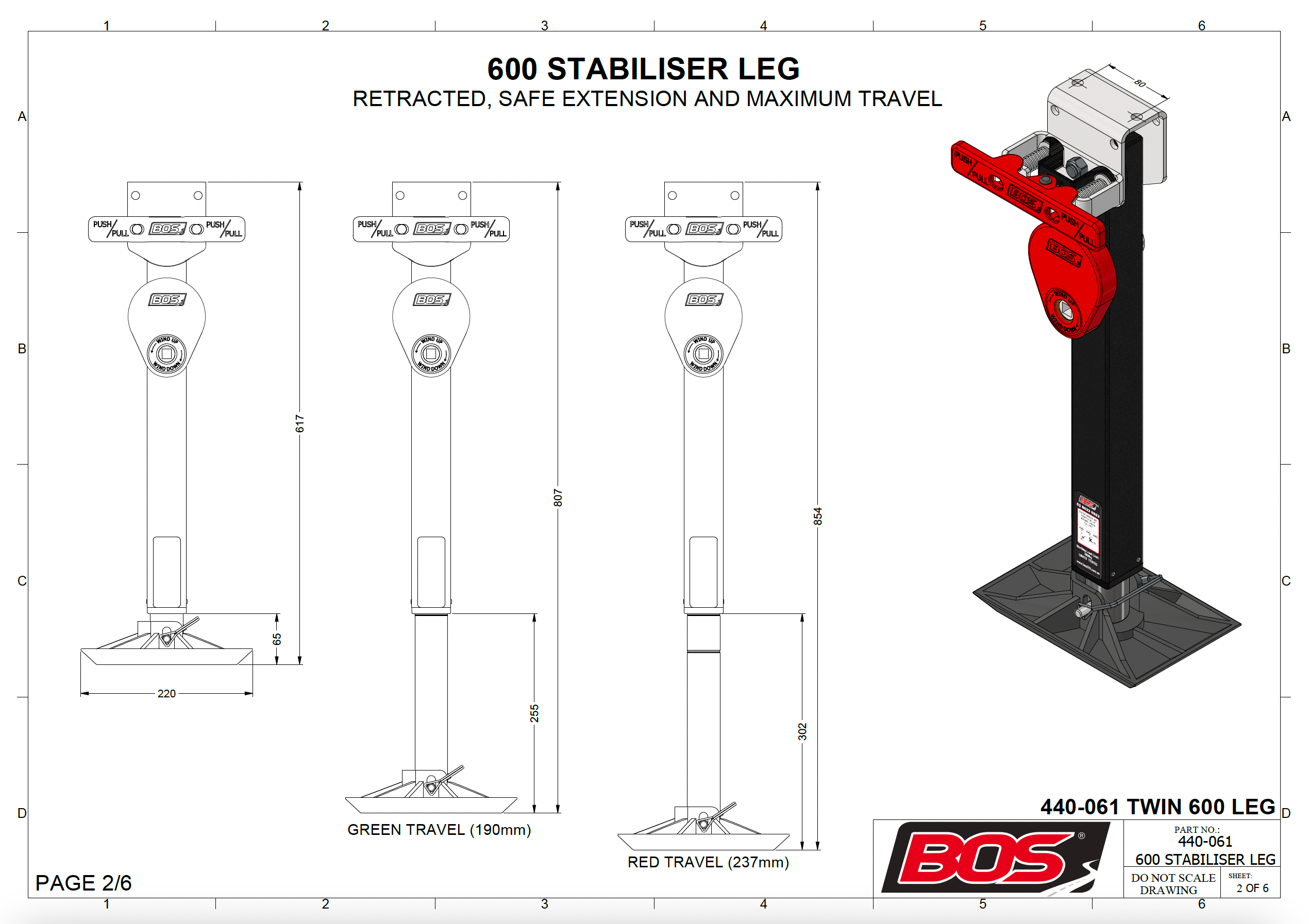 BOS 440-061 Stabiliser Leg 600mm (Pair) – Campera